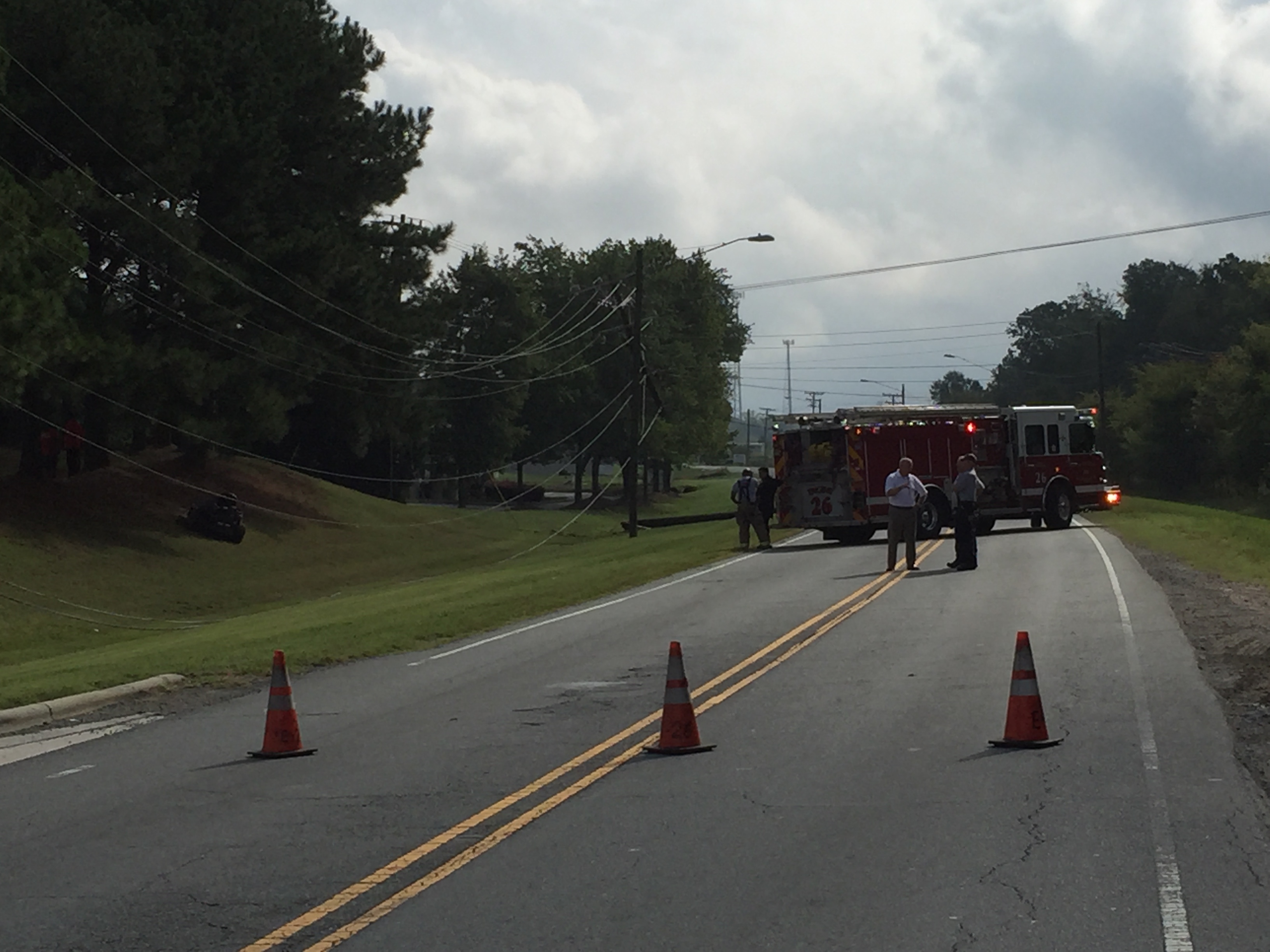 Massive power lines down causes road closure | wcnc.com